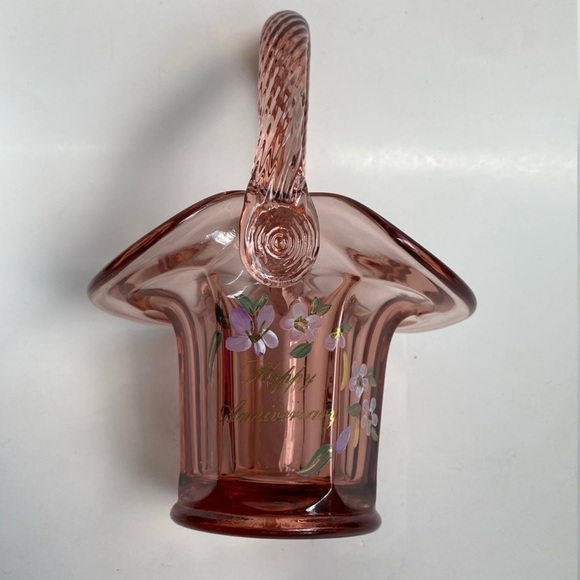 Fenton | Accents | Fenton Glass Basket Hand Painted Signed By S Fisher ...